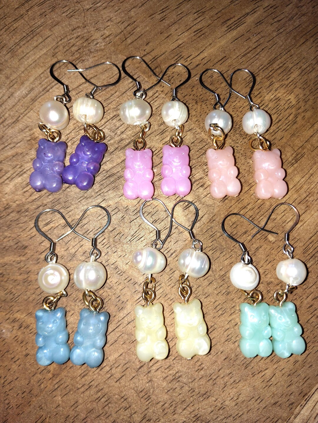 Pearl Gummy Bear Earrings - Etsy
