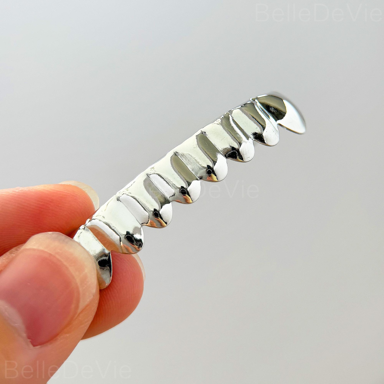 Iced Out Gold Grillz Set, 18K Gold Plated Copper Hip Hop Teeth, 8 Top ...