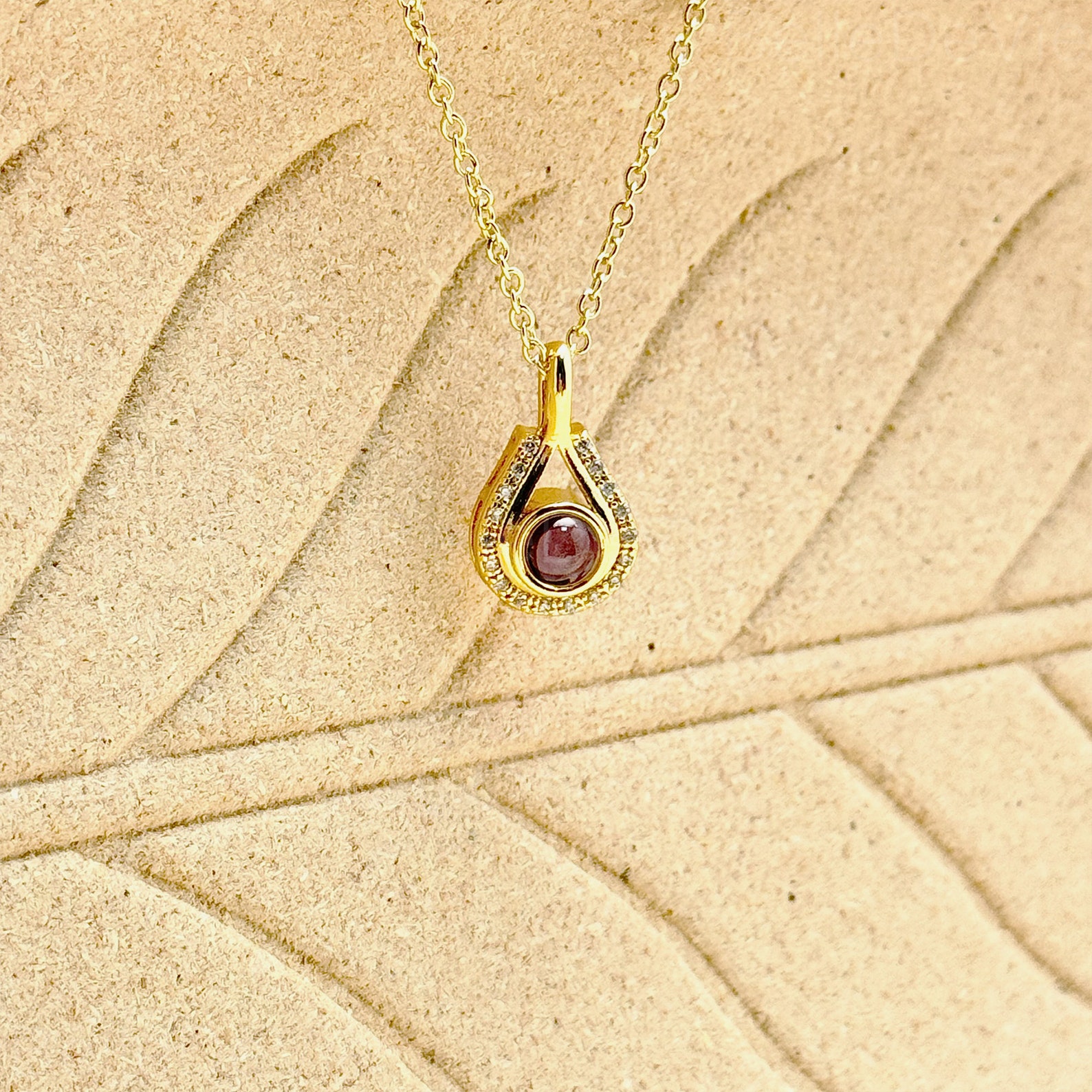 Customized Photo Projection Necklace - 18K Gold Memorial Jewellery ...