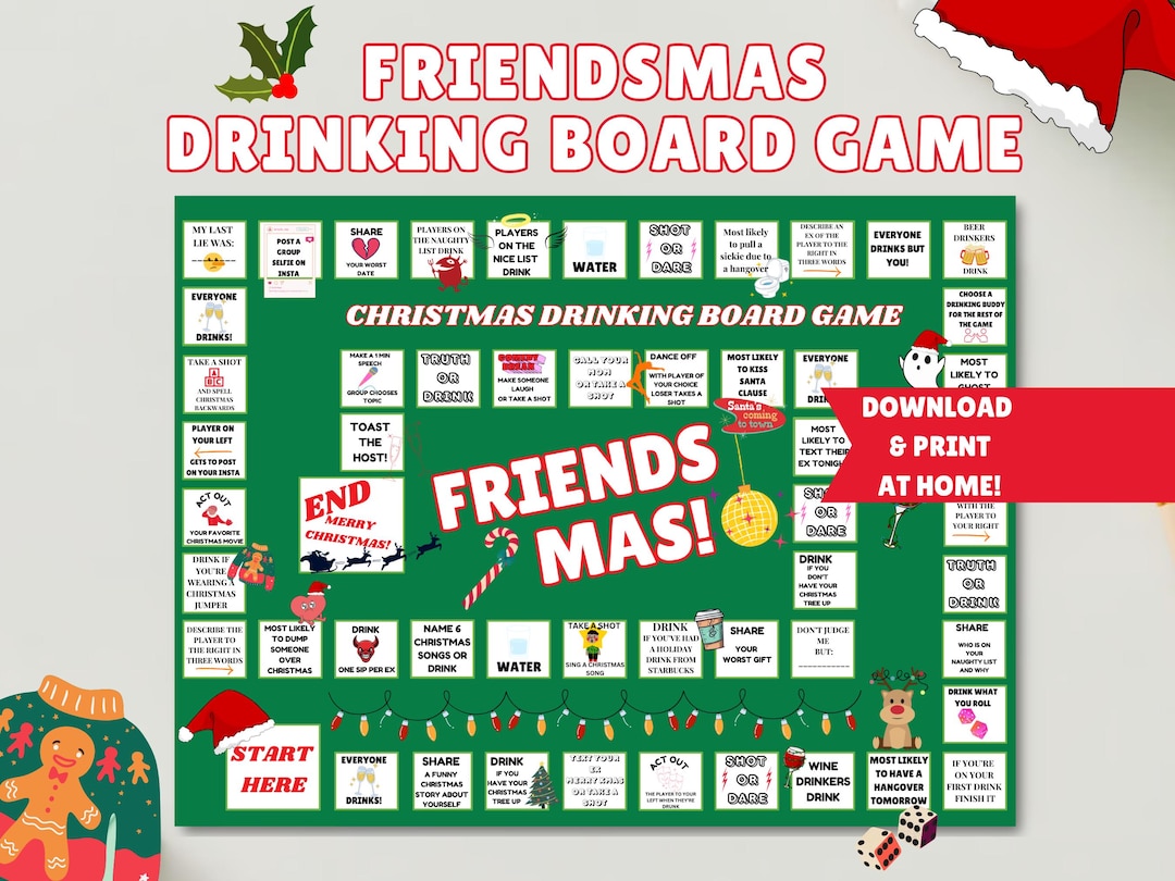 Christmas Party Game for Adults Friendsmas Drinking Games Fun Christmas ...