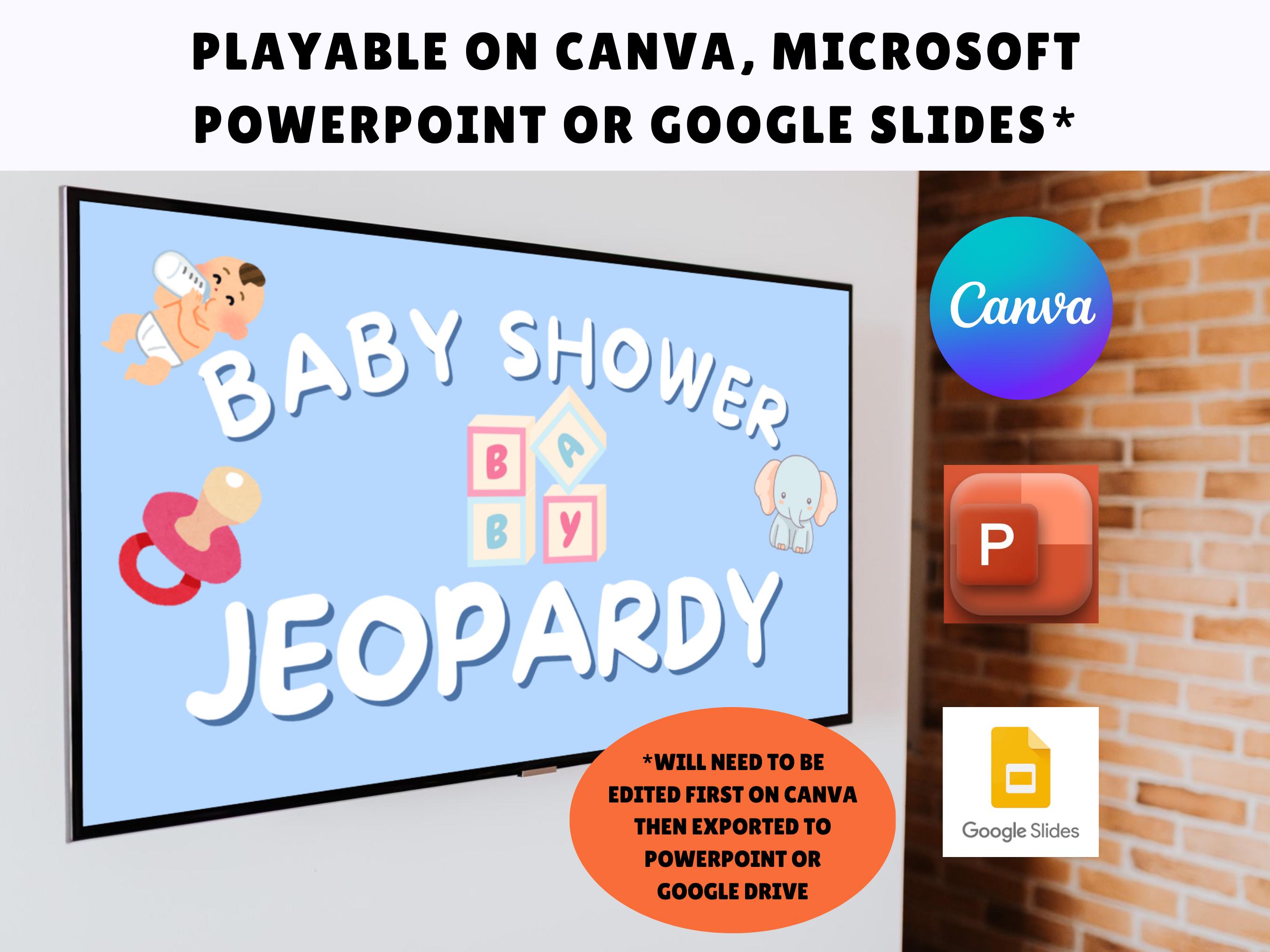 Baby Shower Jeopardy Games for Childrens Editable Powerpoint Template ...