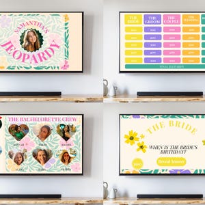 Floral Bridal Shower Games for Bachelorette Jeopardy Slideshow Editable ...