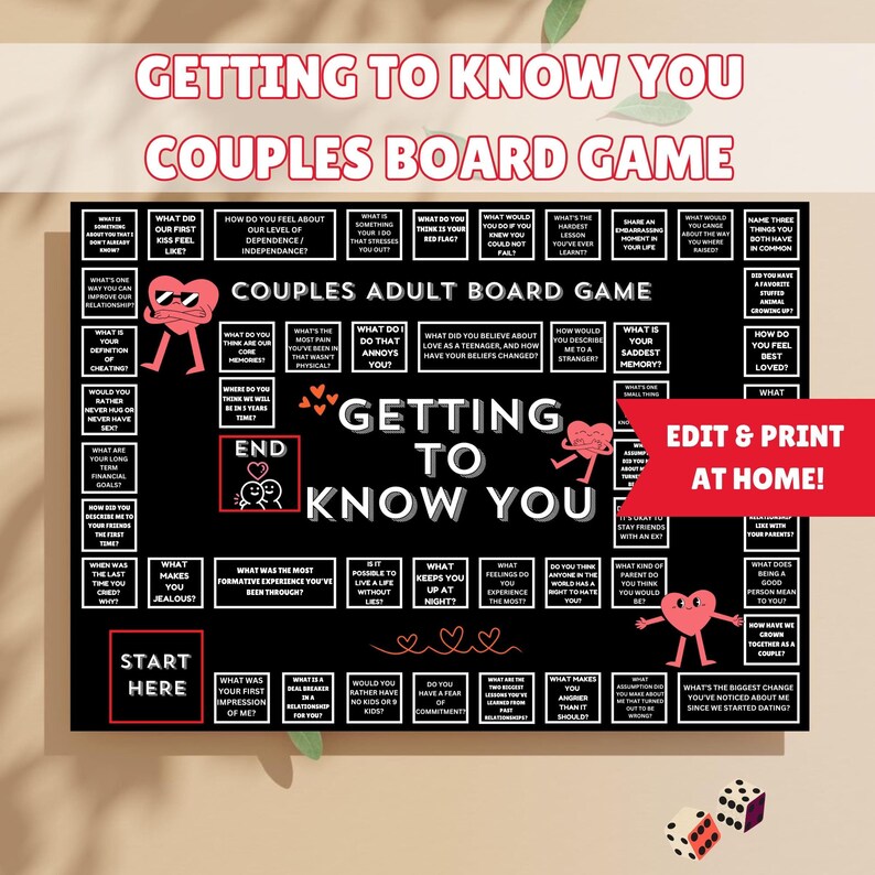Date Night Game Couples Questions Cards Conversation Starters Board ...