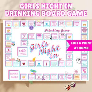 Girls Night in Party Games Ladies Night Games Printable Editable Board ...