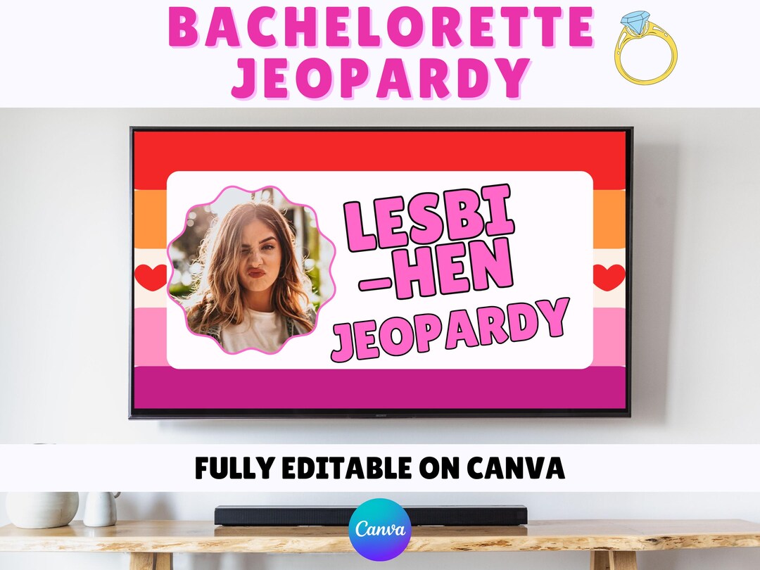 LESBIHEN Lesbian Bachelorette Party Jeopardy Game Lesbian Hen Do Game ...
