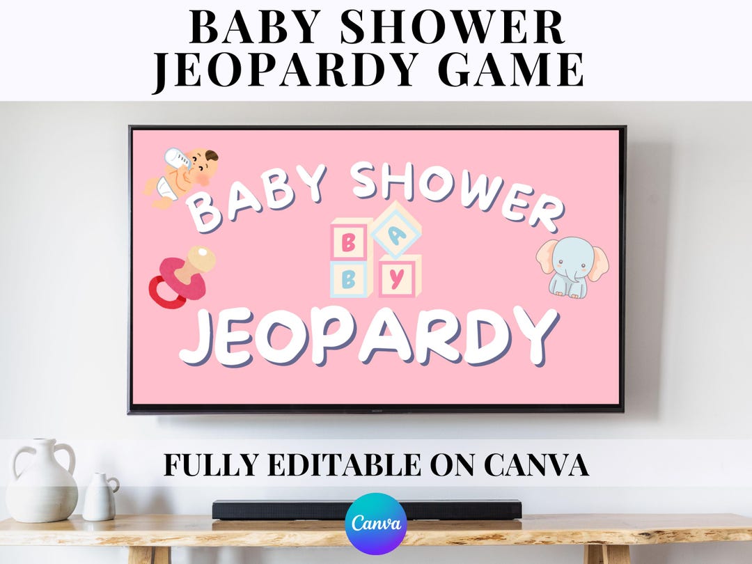 Baby Shower Party Game Jeopardy for Girls Editable Powerpoint Template ...