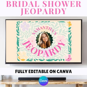 Floral Bridal Shower Games for Bachelorette Jeopardy Slideshow Editable ...