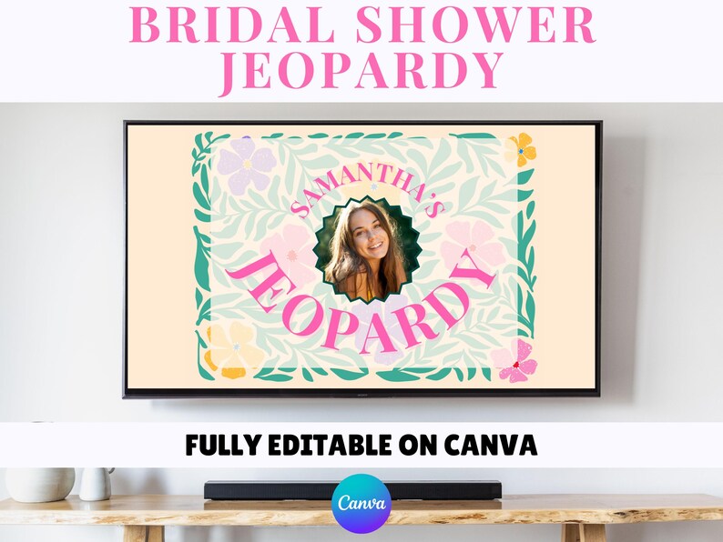 Floral Bridal Shower Games for Bachelorette Jeopardy Slideshow Editable ...