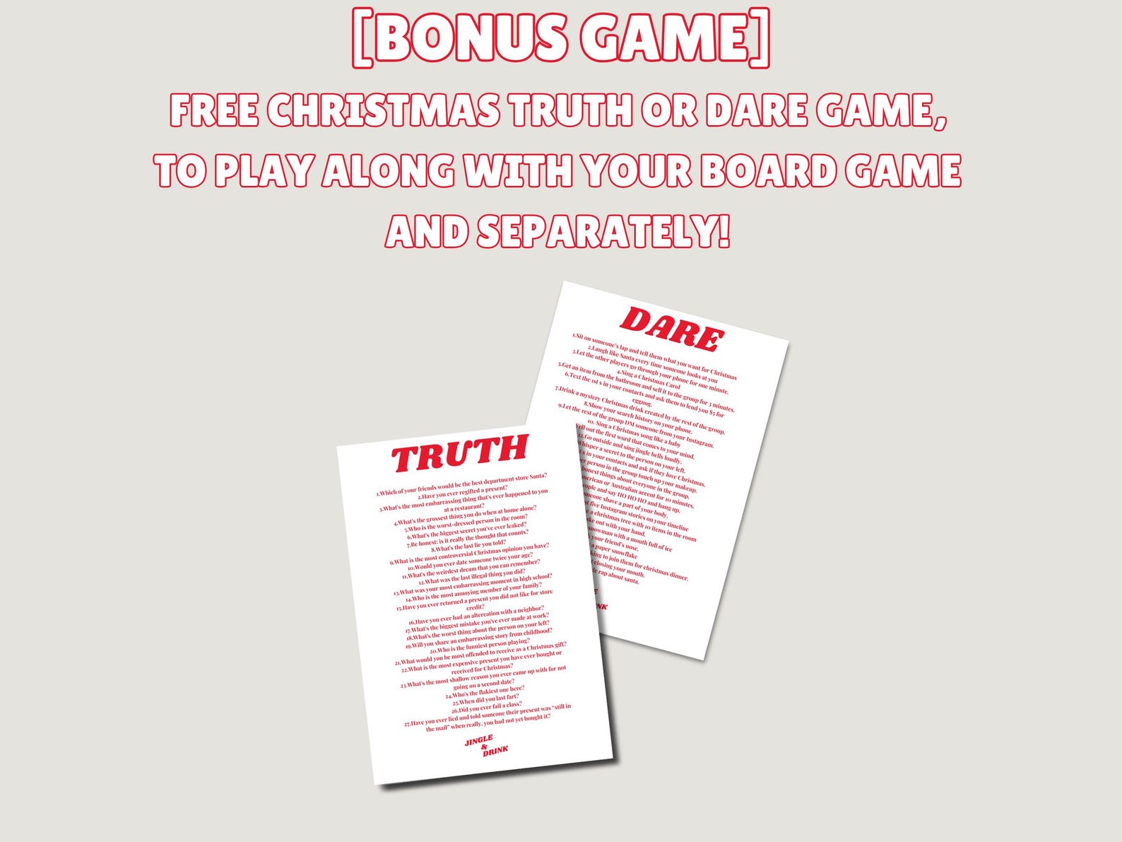 Christmas Party Game for Adults Drinking Games Fun Christmas Activities ...