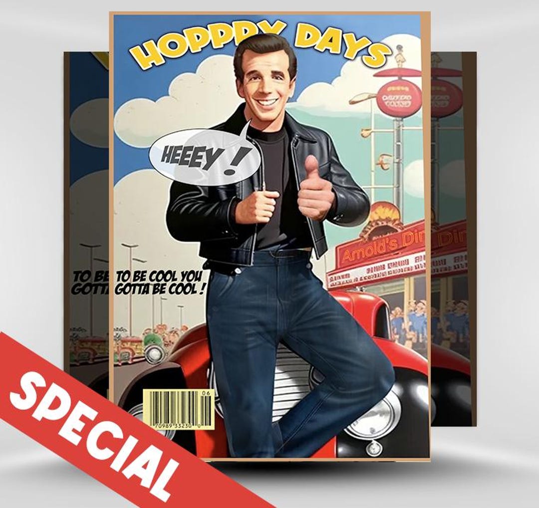 Face Swap Bada Tv Shows Hoppy Days "happy Days" Become the Fonz... - Etsy
