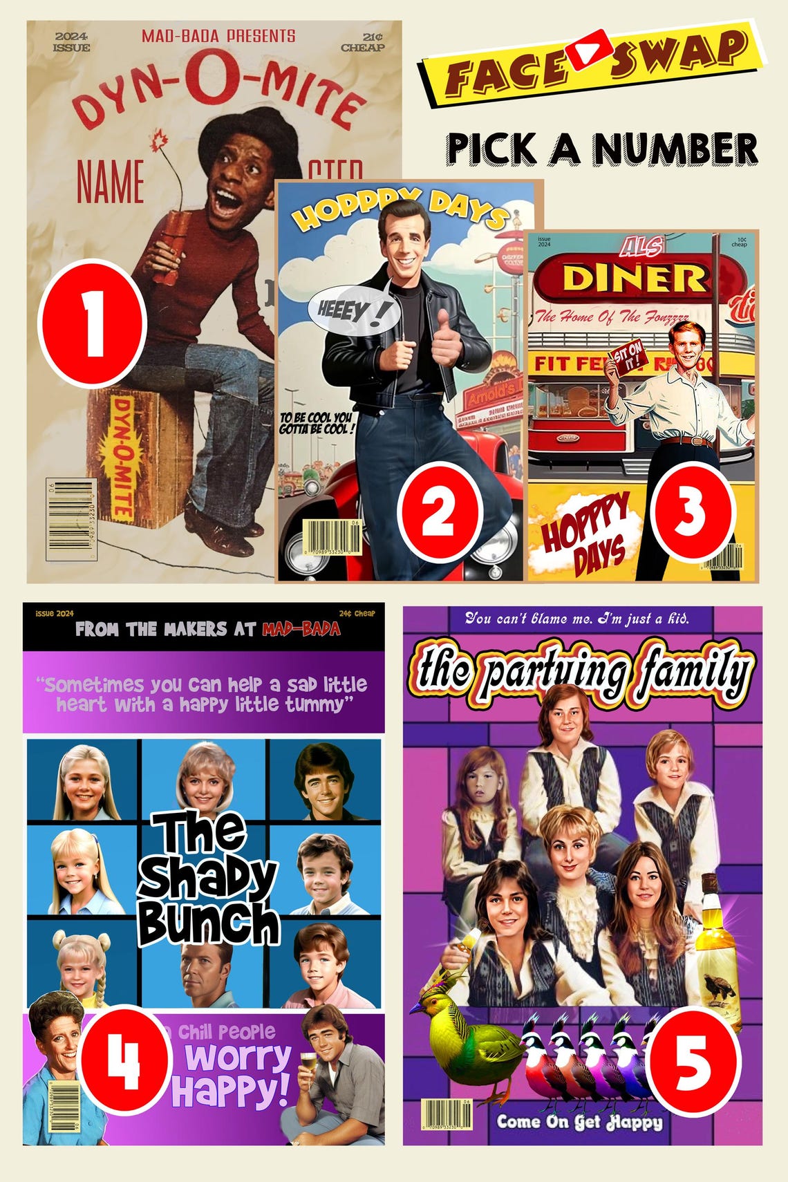 Face Swap Bada / Classic TV Shows - Etsy