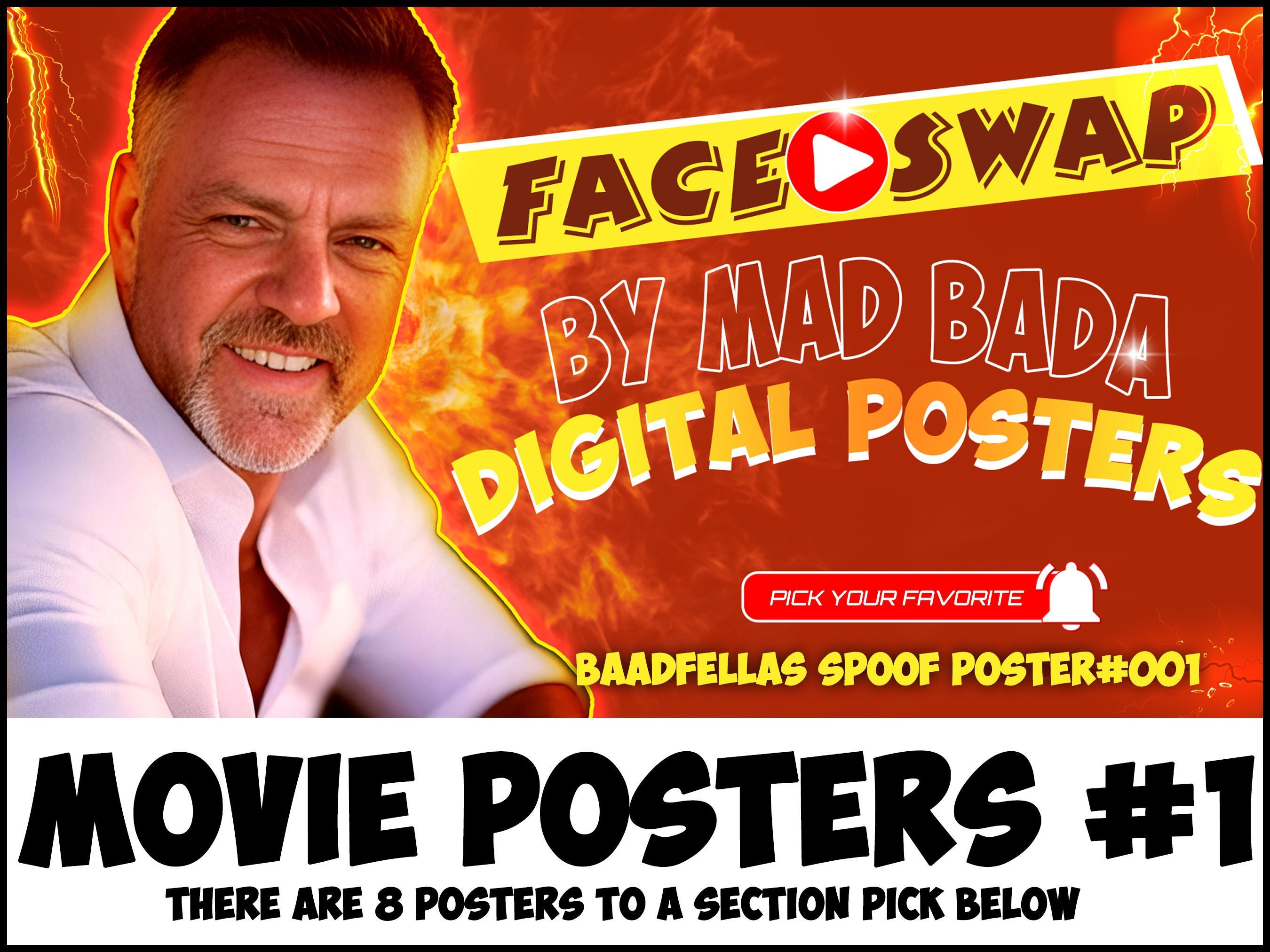 Face Swap Bada Movie Posters, in Mad-bada Style 100% Custom Premium ...