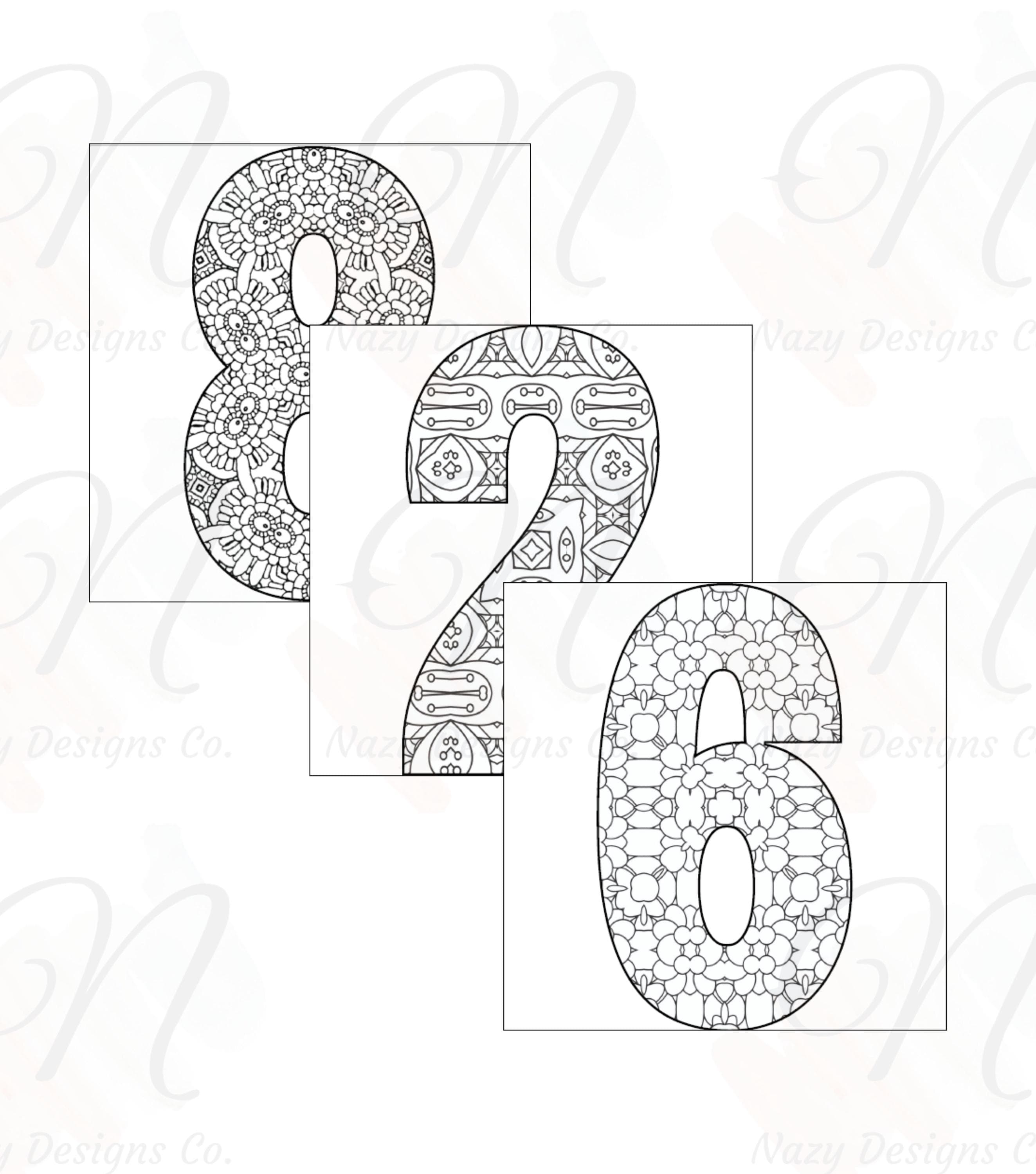 0-10 Numbers Mandala Coloring Pages, Back to School, Number Practice, 1 ...