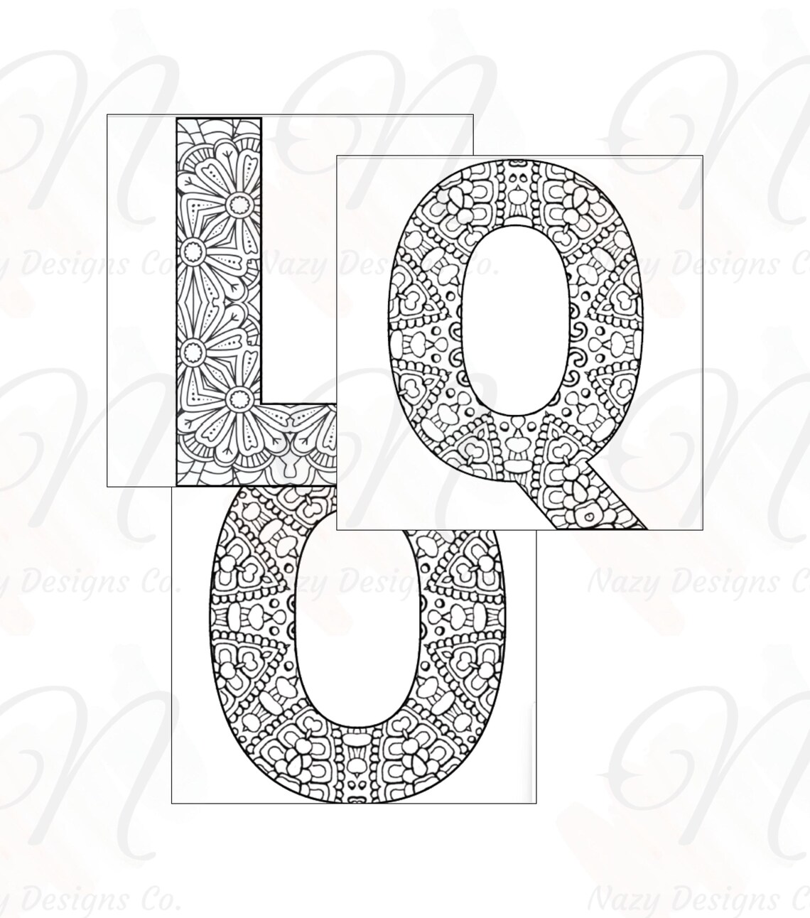 A-Z Letters Mandala Coloring Pages, Back to School, Letter Practice, 3 ...