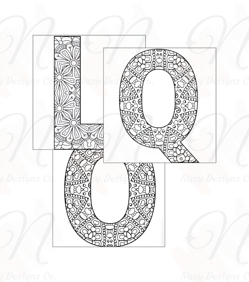 A-Z Letters Mandala Coloring Pages, Back to School, Letter Practice, 3 ...