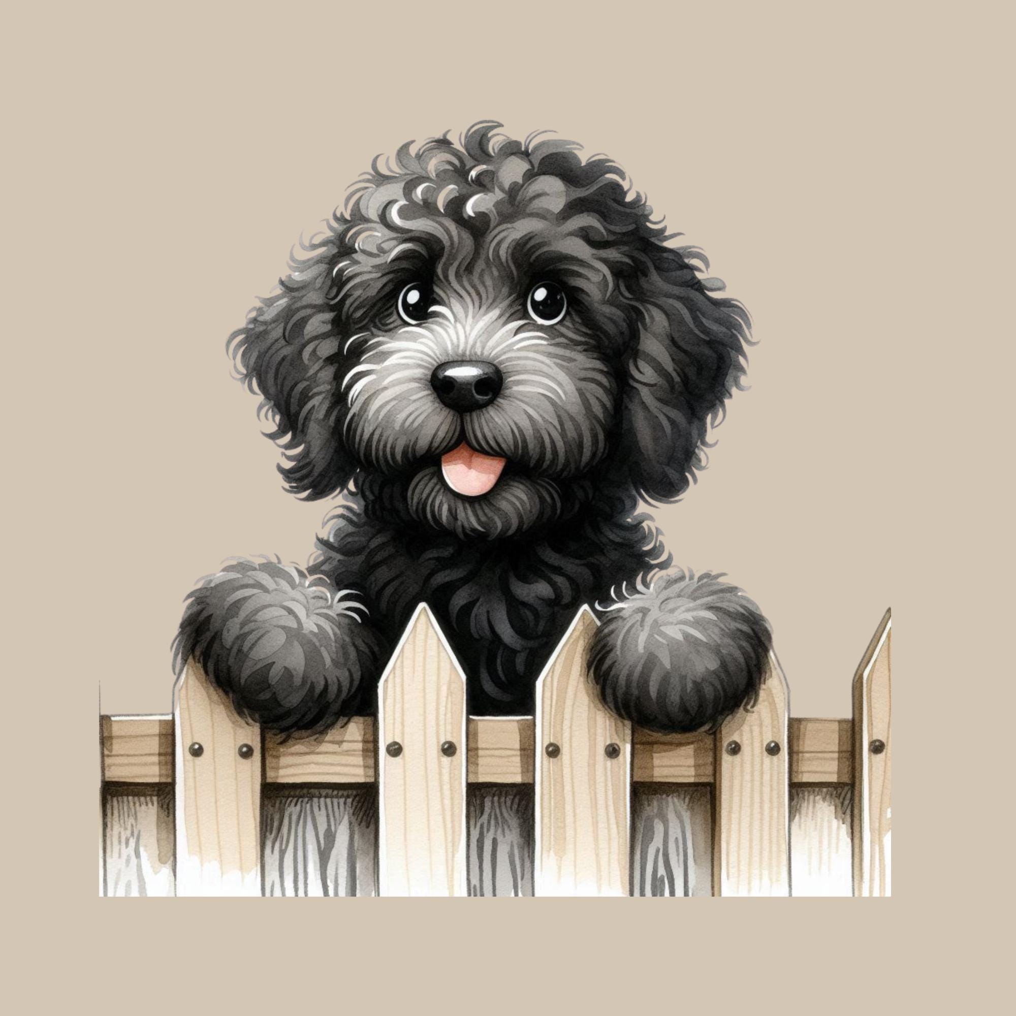 Doodle Dog Clip Art, Labradoodle Puppy Doggy, Watercolor Golden Doodle ...