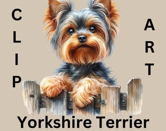 Yorkshire Terrier Clip Art, Yorkie Puppy Dog, Watercolor Yorkshire ...