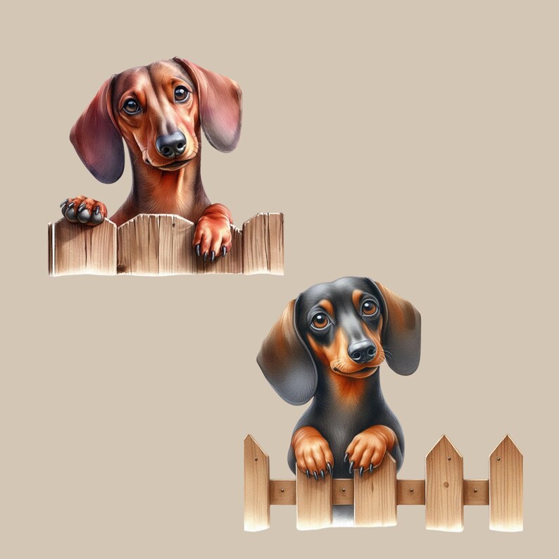 Dachshund Clip Art Bundle, PLR License Included, Dachshund PNG ...