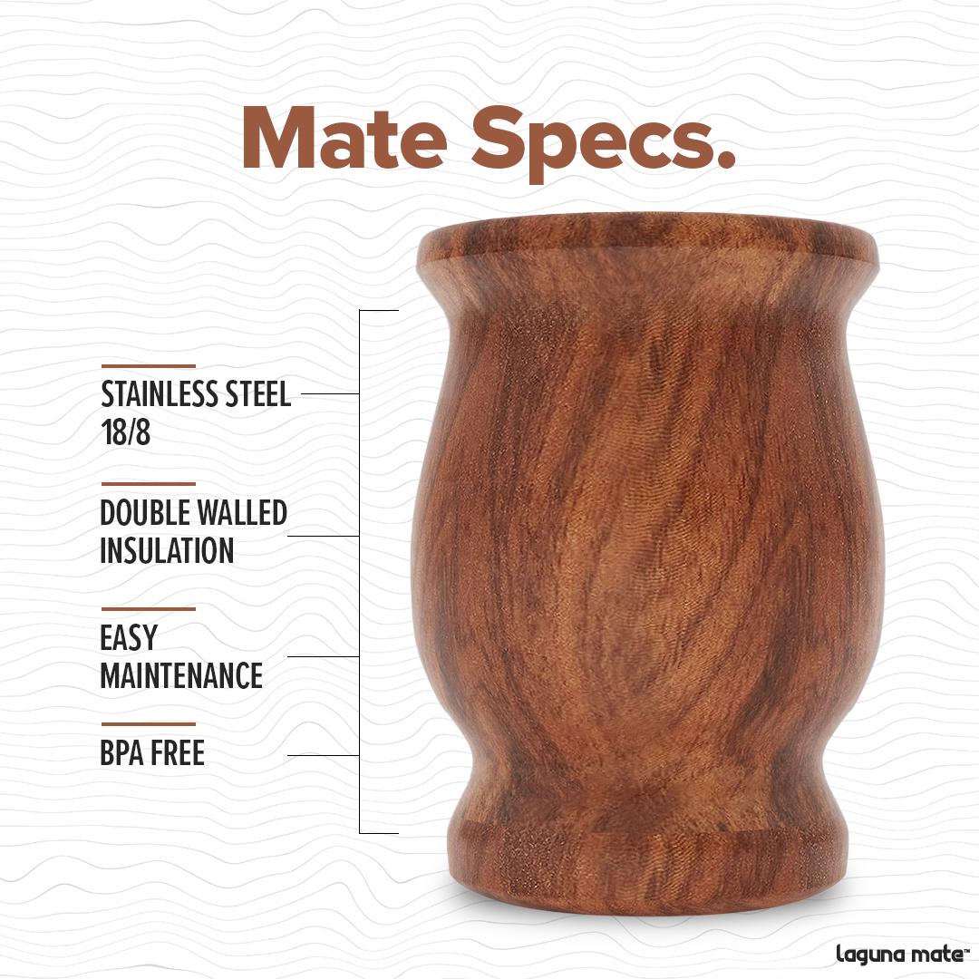 Stainless Steel Yerba Mate Cup and Bombilla Set - Wood Color Pattern - Etsy
