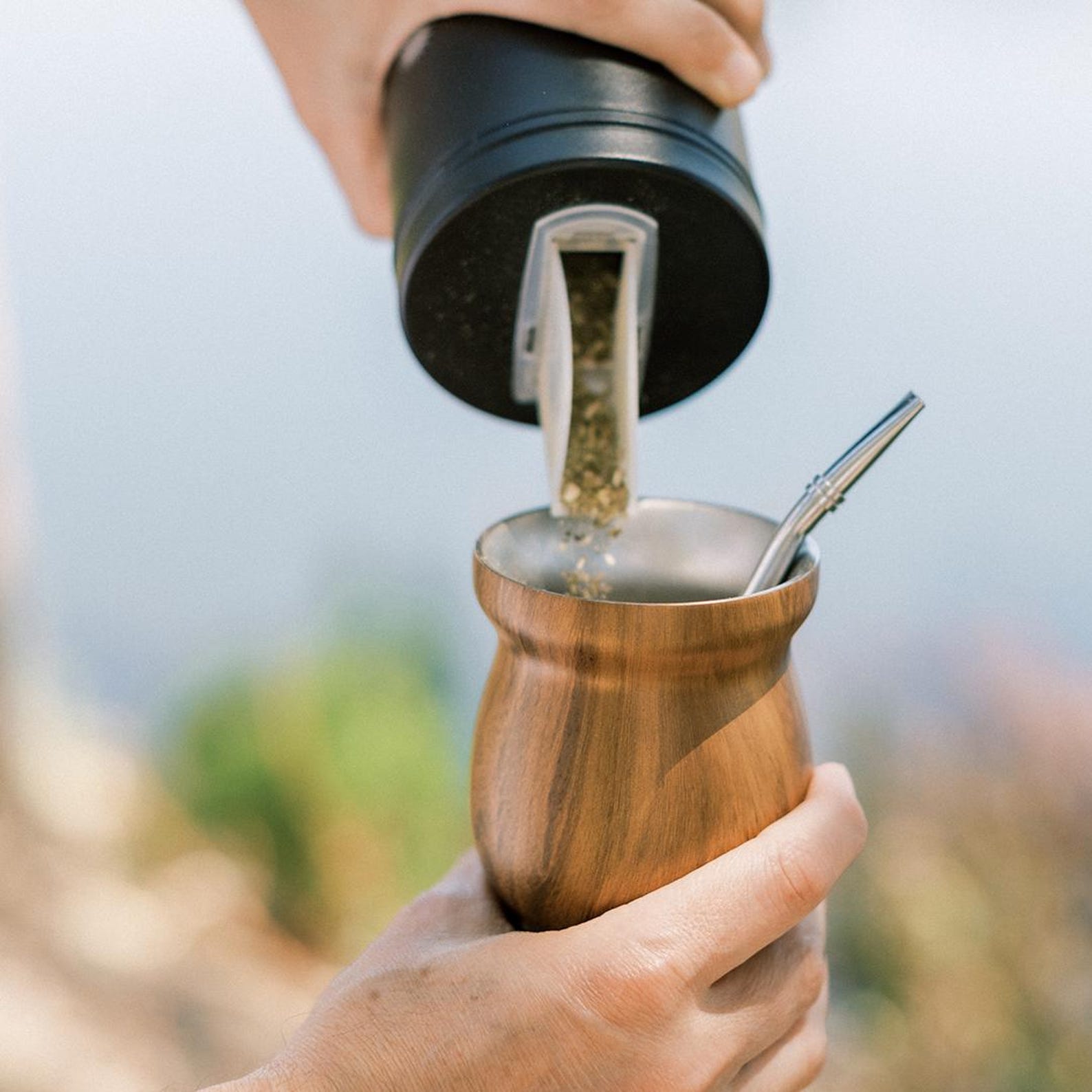 Stainless Steel Yerba Mate Cup and Bombilla Set - Wood Color Pattern - Etsy