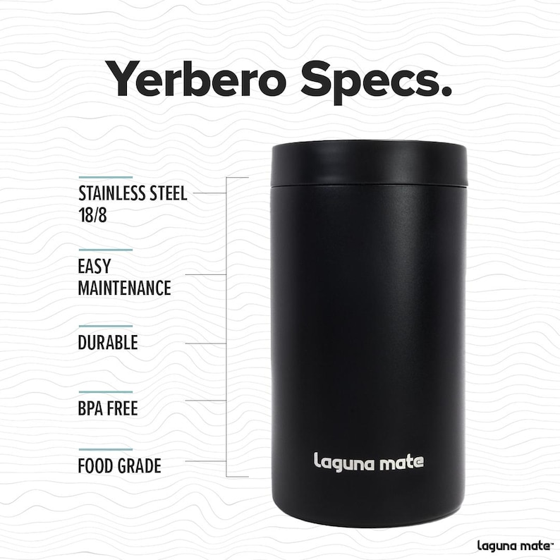 Yerbero Yerba Mate Container With Easy to Open Twist Cap and Pour Spout ...