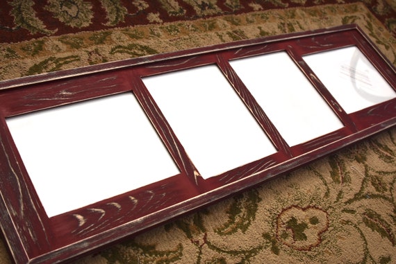 Collage Picture Frame MULTI 4 Opening 8x10 distressed rustic | Etsy