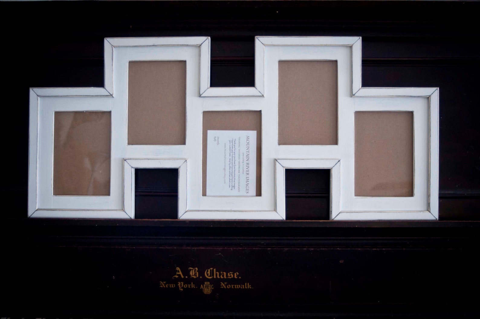 Collage Picture Frame - MULTI 5 Opening Staggered 5x7 Distressed ...