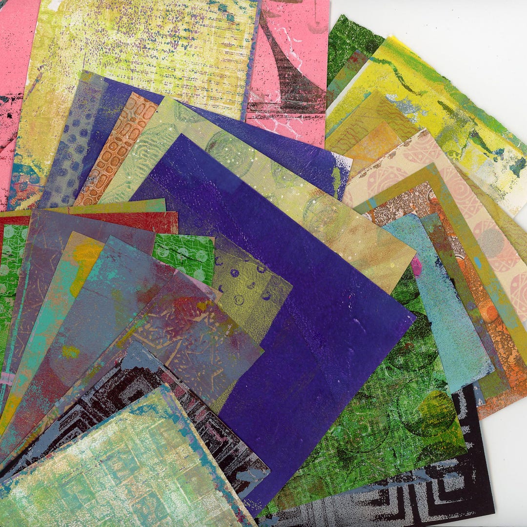 Paper for Collage Art, Original Hand Painted Collage Paper, Painted ...