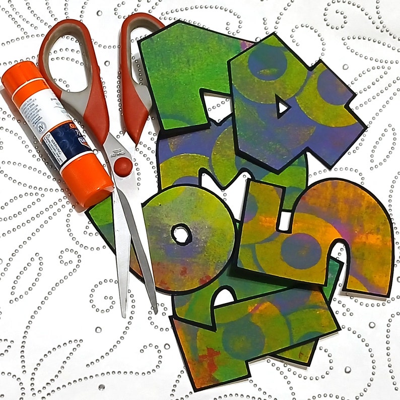 Printable Painted Collage Paper Numbers, Digital Collage Fodder ...