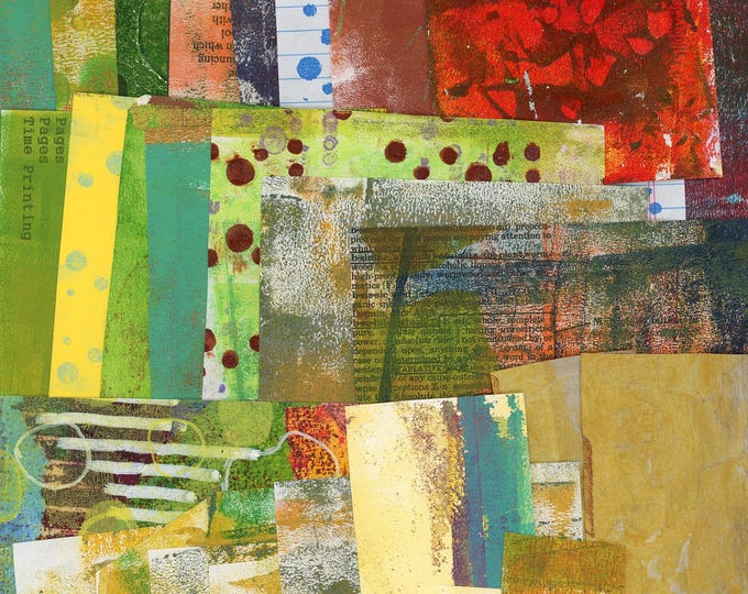 Original Hand Painted Collage Paper, Painted Papers, Mixed Media ...
