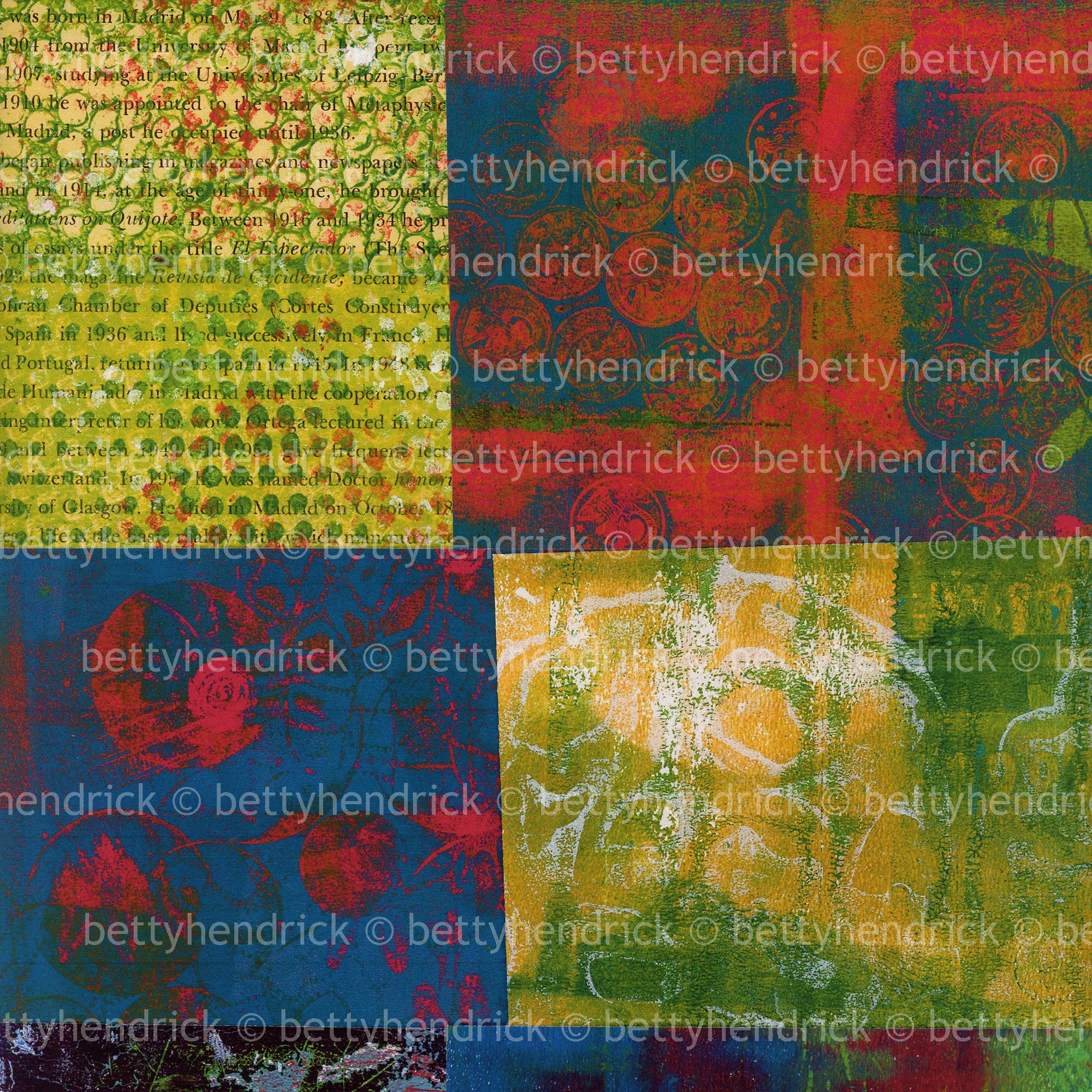 Printable Painted Collage Papers, Junk Journal Mixed Media Collage ...