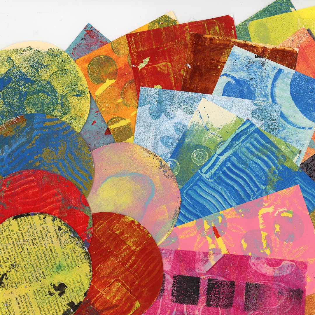 Original Hand Painted Collage Paper, Painted Papers, Mixed Media ...