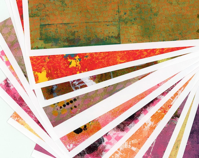 Assorted Handpainted Collage Papers, Gelli Print Paper, Multicolor ...