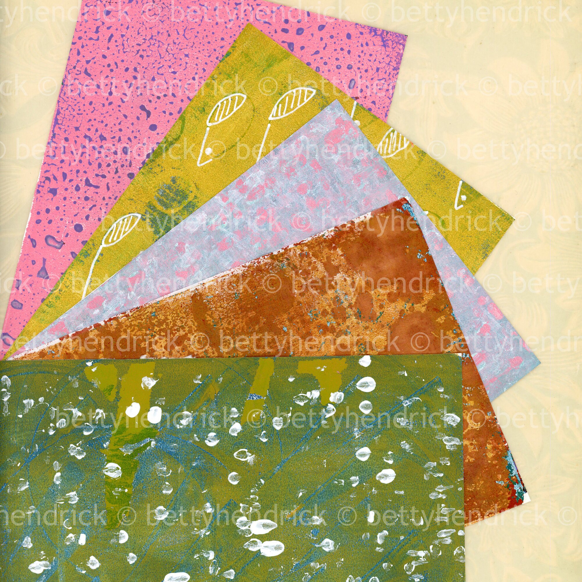 Printed Collage Paper, Printed Painted Papers, Mixed Media, Ephemera ...