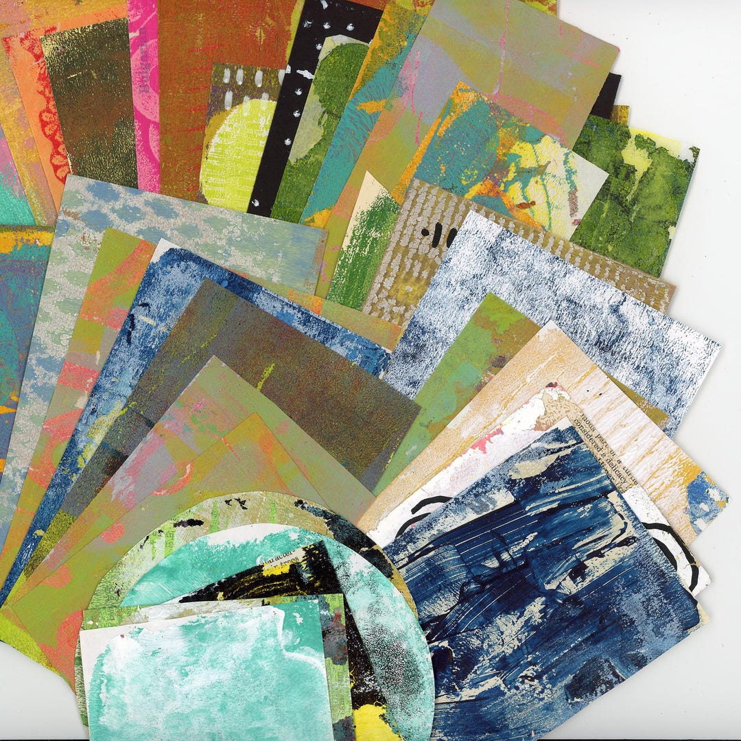 Paper for Collage Art, Original Hand Painted Collage Paper, Painted ...