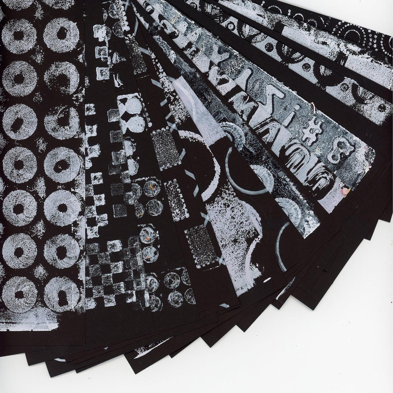 Printable Collage Paper, Printable Painted Papers, Black Painted Papers ...