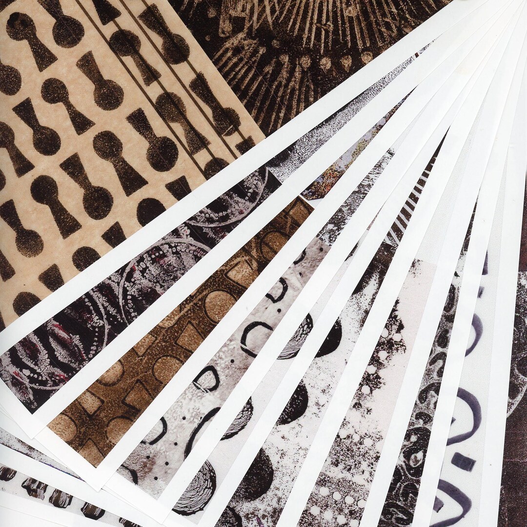 Printable Collage Paper, Printable Painted Papers, Black Painted Papers ...
