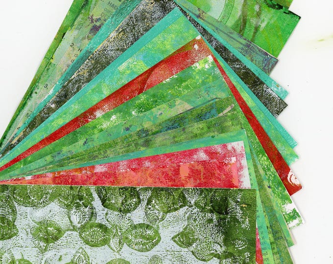 Original Hand Painted Collage Paper, Painted Papers, Mixed Media ...