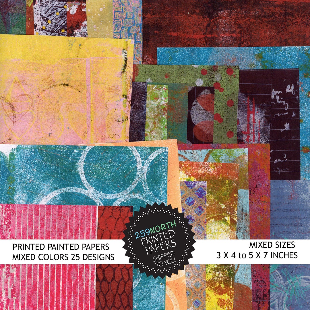 Printed Collage Papers, Printed Painted Papers, Mixed Media, Junk Art ...