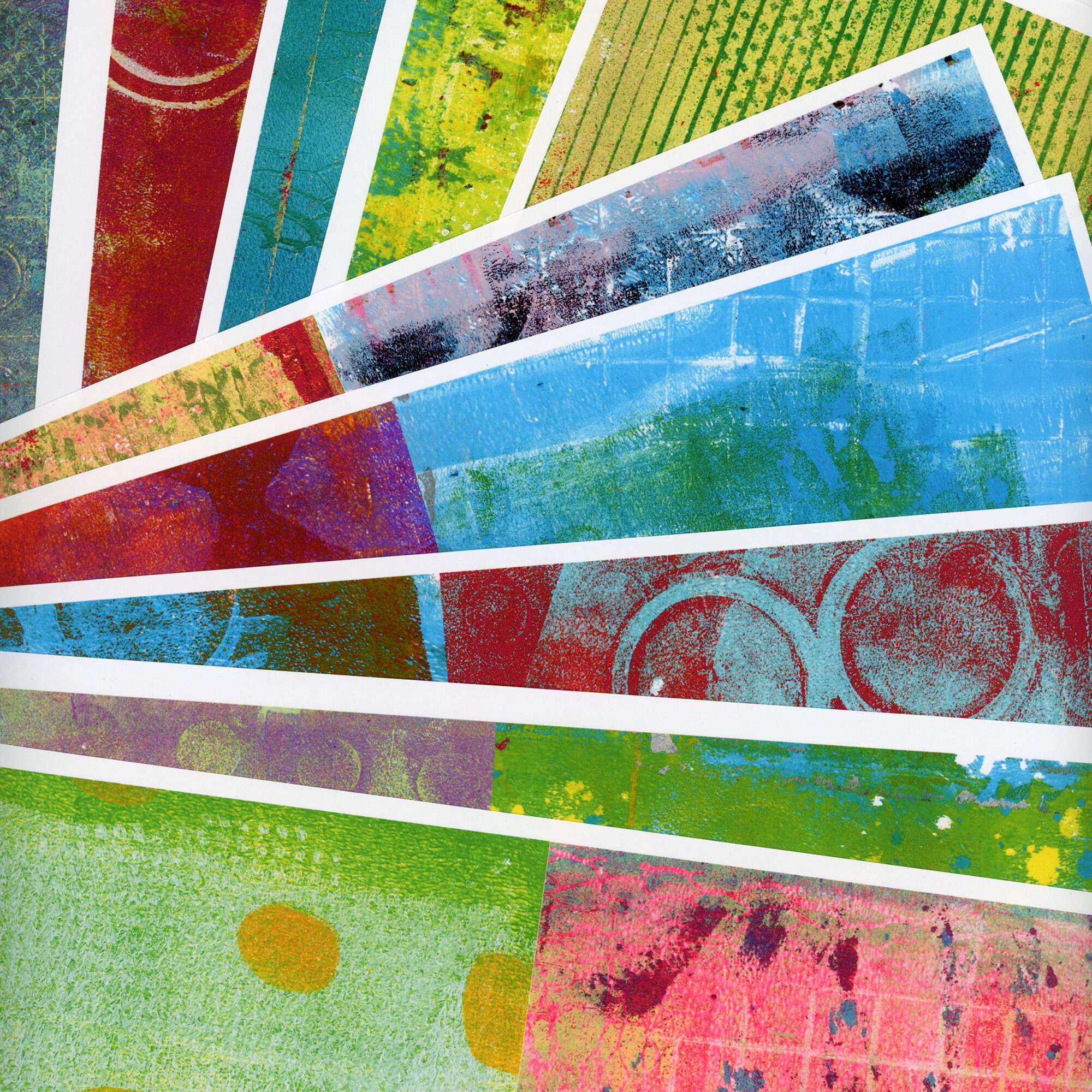 Printable Painted Paper Blue Yellow Brown Painted Collage Paper, Mixed ...