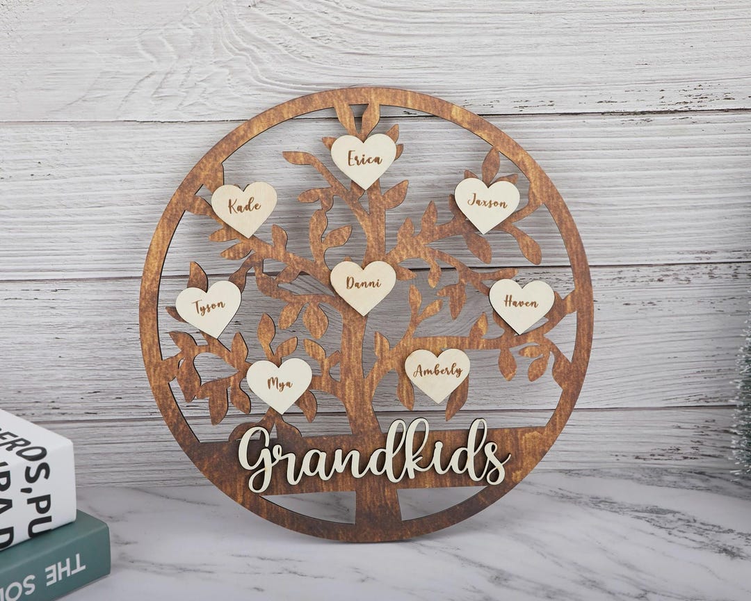 Family Tree Wood Sign,engraved Wood Family Tree Sign,wooden Family Tree ...