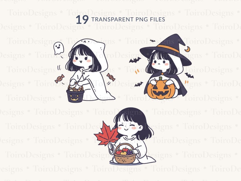 Kawaii Chibi Girl Clipart | Everyday & Seasonal PNG Files (digital ...