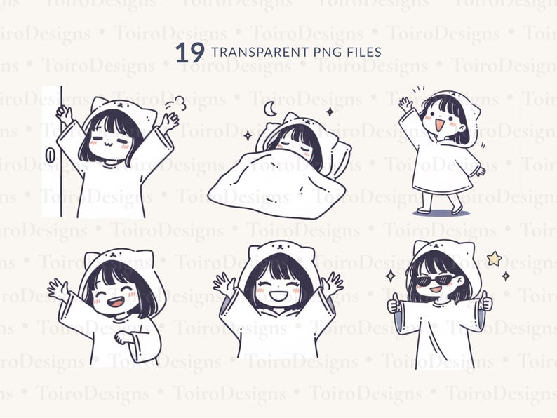 Kawaii Chibi Girl Clipart | Everyday & Seasonal PNG Files (digital ...