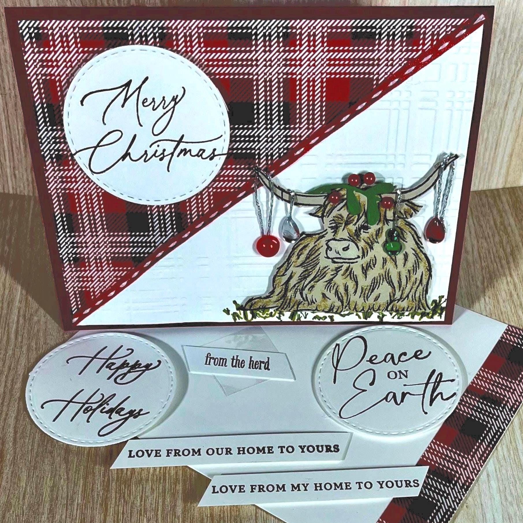 Highland Cow Christmas 3D Card - Etsy