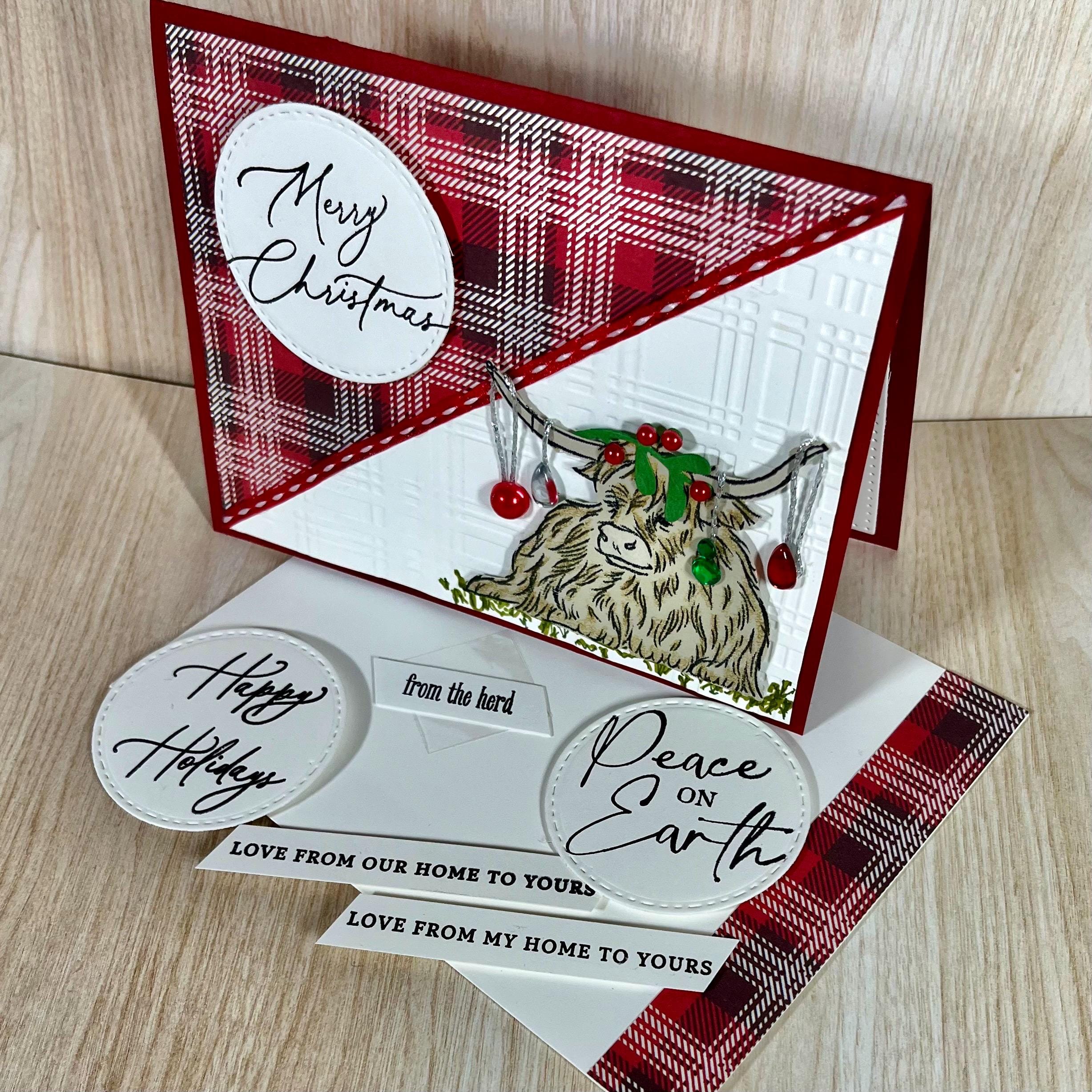 Highland Cow Christmas 3D Card - Etsy