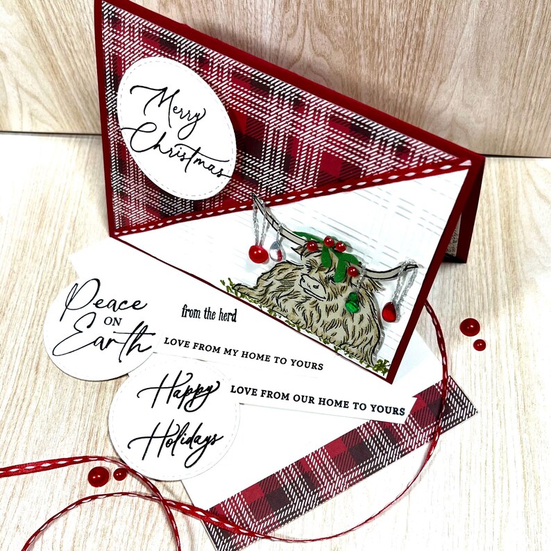 Highland Cow Christmas 3D Card - Etsy