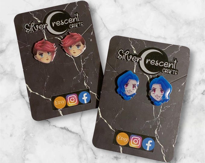 Arcane League of Legends Inspired Jinx and Vi Cute Chibi Earrings ...