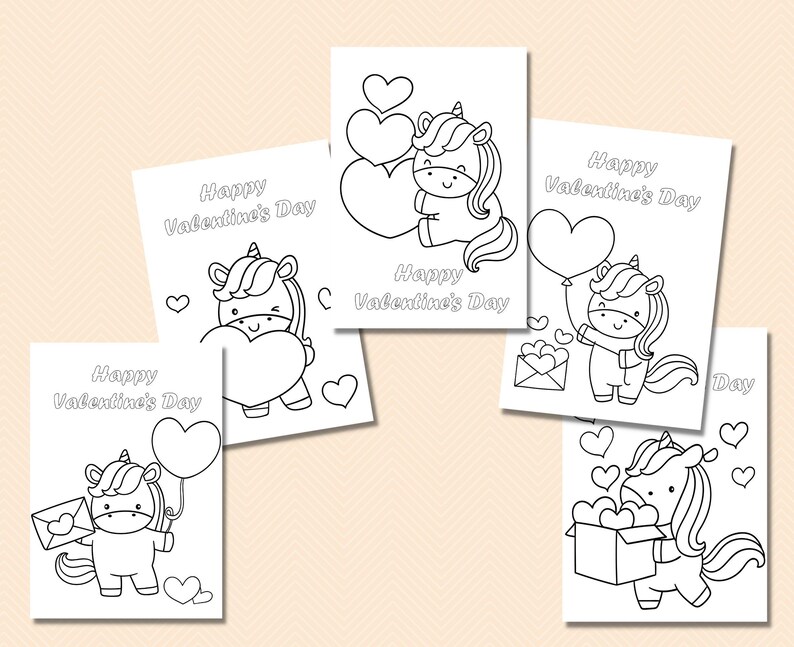 Valentine's Day Coloring Pages, Valentine Printable Activity, Kid's ...