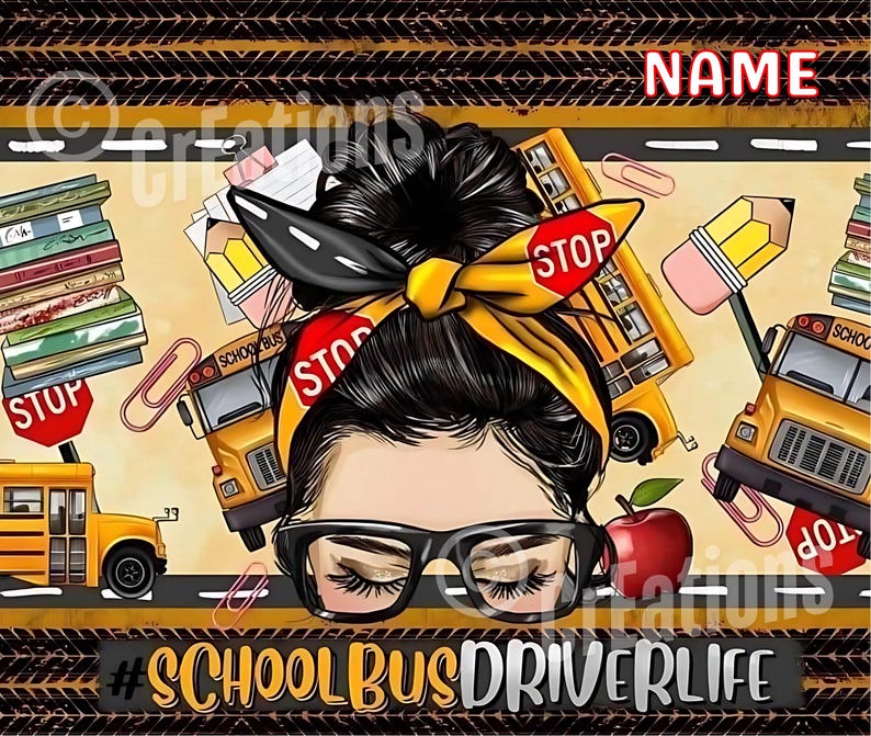 Personalized School Bus Driver Tumbler: 20oz Insulated Stainless Steel ...