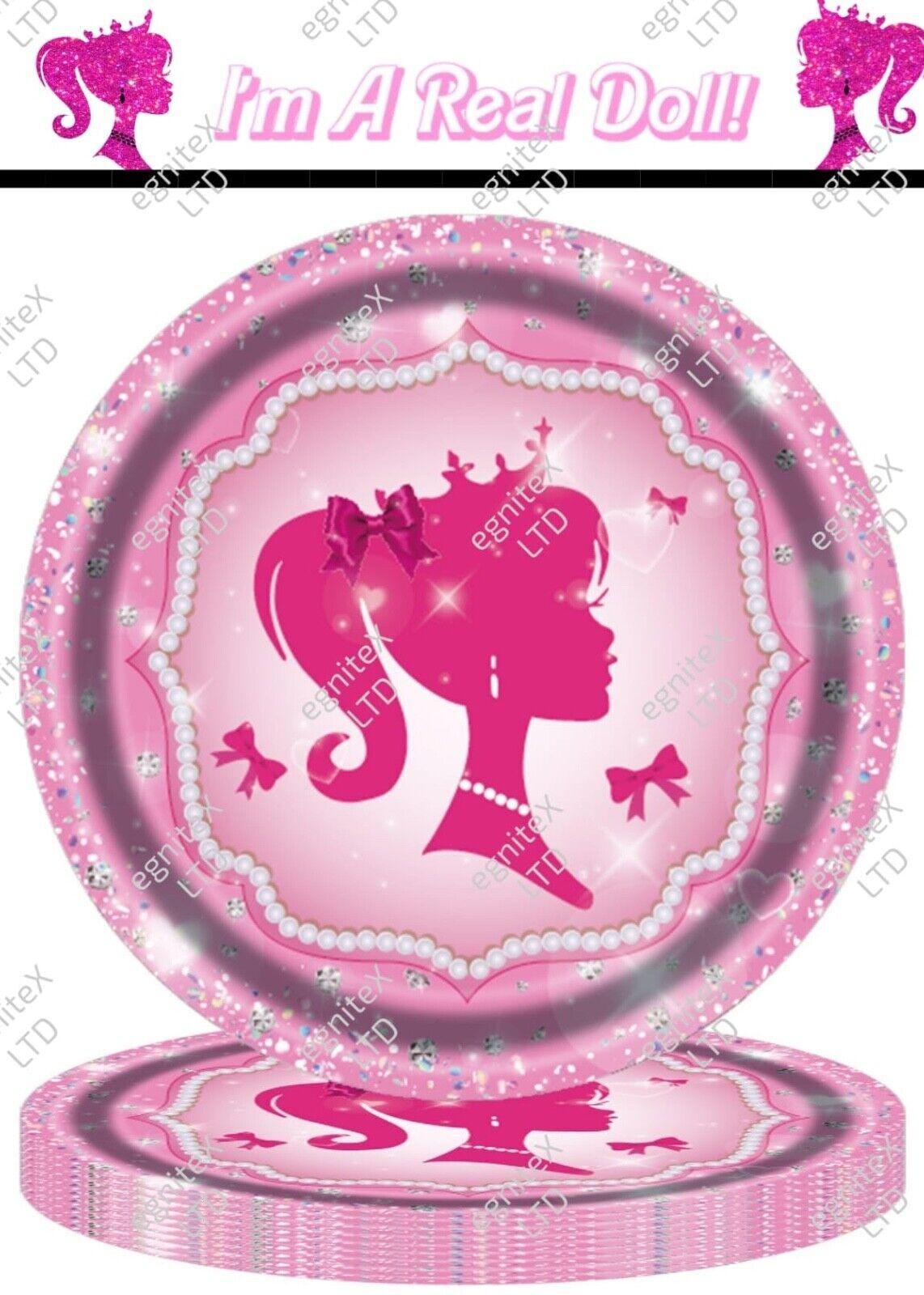 BARBIE Doll Girls Pink Birthday Decorations Tableware Party Supplies ...